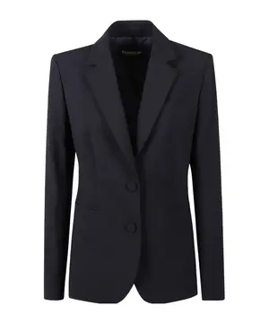 DONDUP Tailored Blazer With Lapel Collar And Patch Pockets - Black