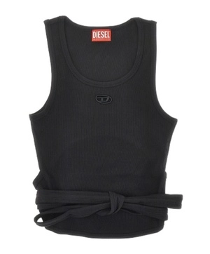 DIESEL® Diesel Ribbed Tank Top With Oval D Logo Black