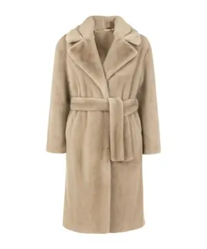 Herno Belted Lapel Collar Coat - Nude