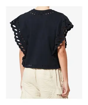 Isabel Marant Étoile Odyle T-shirt With Broderie Anglaise - Black