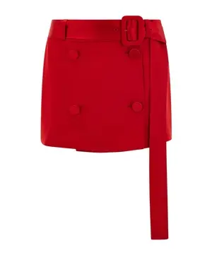 FERRAGAMO Belted Satin Mini Skirt