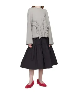 Cecilie Bahnsen Elastic Waist Midi Skirt - Black