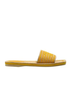 Chloé Logo Strap Flat Sandals - Brown