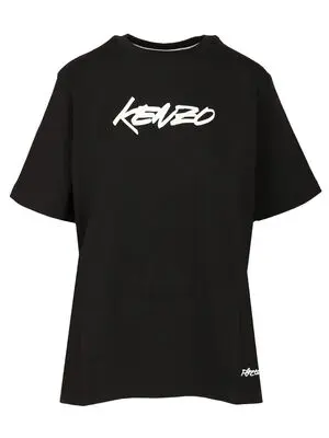 Kenzo Logo Printed Crewneck T-shirt - Black