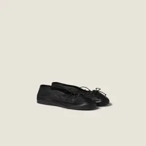 Miu Miu Nappa Leather Ballerinas - Black