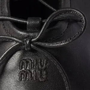 Miu Miu Nappa Leather Ballerinas - Black