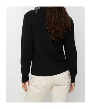 Burberry Crewneck Knit Cardigan With Equestrian Knight Design - Black