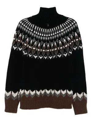 DONDUP Fair Isle Turtleneck Sweater