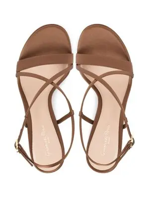 GIANVITO ROSSI Slingback Cross-strap Sandals - Brown