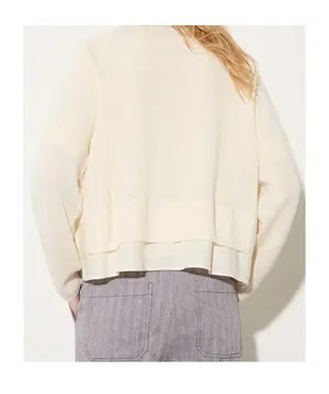 MAXCO. Max&co. Linen Blend Knit Cardigan With V-neck And Patch Pockets