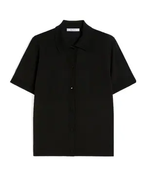 Max Mara Romania Short Sleeve Button-up Cardigan - Black