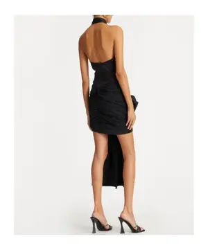 ROTATE BY BIRGER CHRISTENSEN Halterneck Bow Detail Mini Dress