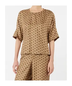 Max Mara Printed Short Sleeve Blouse