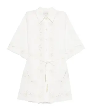 FORTE_FORTE Floral Embroidered Dress - White