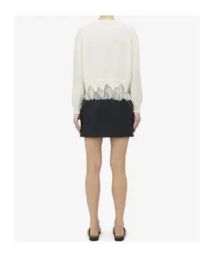 Alexander McQueen Cobweb Lace Shrunken Cardigan - Ivory