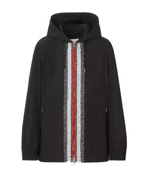 Burberry Logo Trim Hooded Jacket