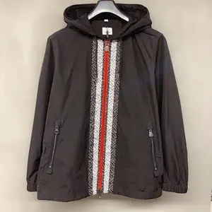 Burberry Logo Trim Hooded Jacket