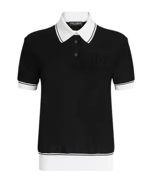 Dolce & Gabbana Contrast Trim Logo Polo Shirt