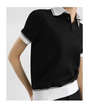 Dolce & Gabbana Contrast Trim Logo Polo Shirt - Black