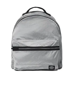 Stone Island Backpack With Front Pocket - Pearl Grey