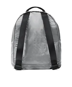 Stone Island Logo Patch Zipped Backpack - Pearl Grey