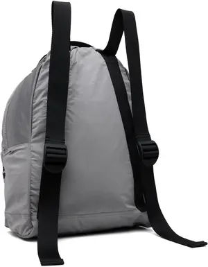 Stone Island Logo Patch Zipped Backpack - Pearl Grey