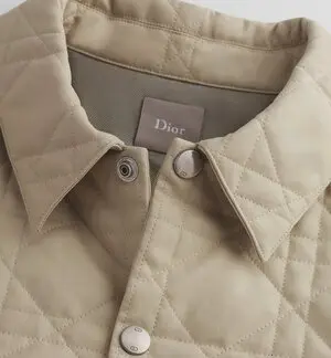 Dior Cannage Logo Patch Overshirt - Beige