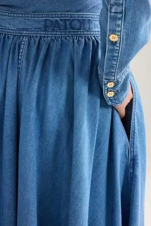 PATOU Buttoned Maxi A-line Skirt