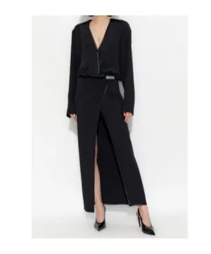 Attico Midi Dress With Plunging Neckline And Slit