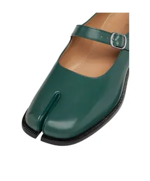 MAISON MARGIELA Tabi Mary Jane Buckled Flats - Green