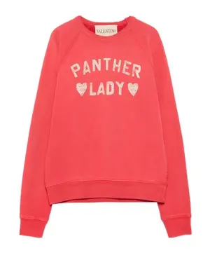 Valentino Garavani Panther Lady Printed Crewneck Sweatshirt - Red