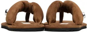 Attico Suede Flip Flops - Brown