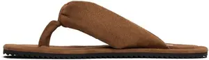 Attico Suede Flip Flops - Brown