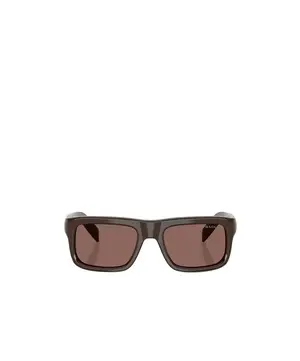 Prada Rectangular Frame Sunglasses - Cigar