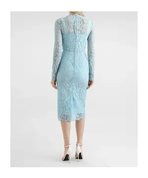 Dolce & Gabbana Lace Midi Dress - Blue