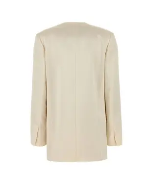 Alberta Ferretti Double Breasted Satin Blazer - Nude