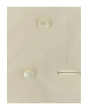 Alberta Ferretti Double Breasted Satin Blazer - Nude