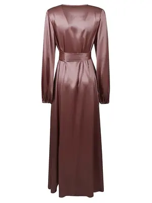 Eleventy Long Sleeve V-neck Wrap Dress