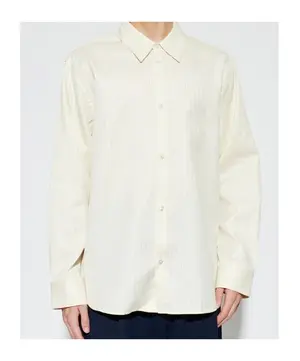 Studio Nicholson View Striped Long-sleeved Shirt - White