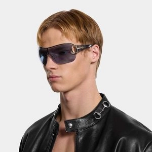 Gucci Wrap-around Sunglasses With Gold-toned Horsebit Detail