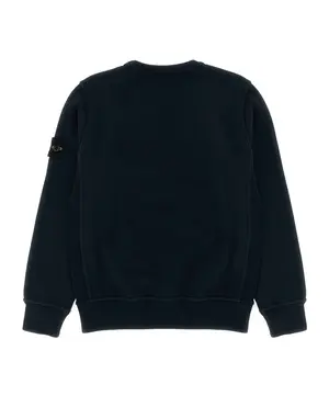 Stone Island Logo Patch Crewneck Sweatshirt - Black