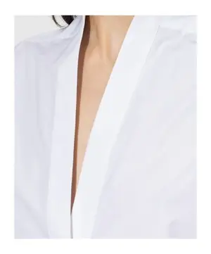 Jacquemus V-neck Asymmetrical Top With Slit Hem