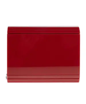 JIMMY CHOO Logo Printed Mini Clutch Bag With Metal Chain