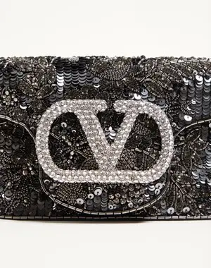 Valentino Garavani Embellished Foldover Small Shoulder Bag