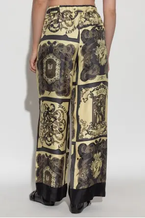 GANNI Graphic Pattern Drawstring Trousers - Brown
