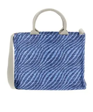 Marni Logo Embroidered Tote Bag - Blue