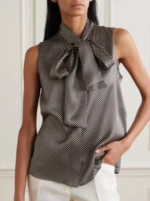 TOM FORD Polka Dot Silk Blend Satin Shirt