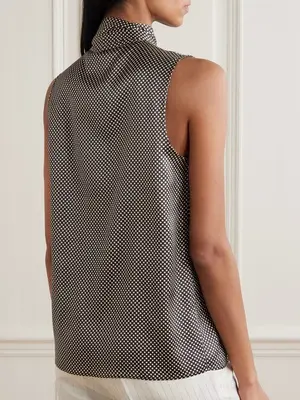 TOM FORD Polka Dot Silk Blend Satin Shirt
