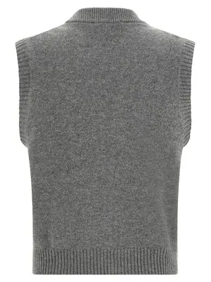 GANNI Sleeveless Graphic Appliqué Knit Top