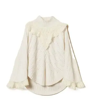 TWINSET Crochet-panel Jumper With Lace Trim - White